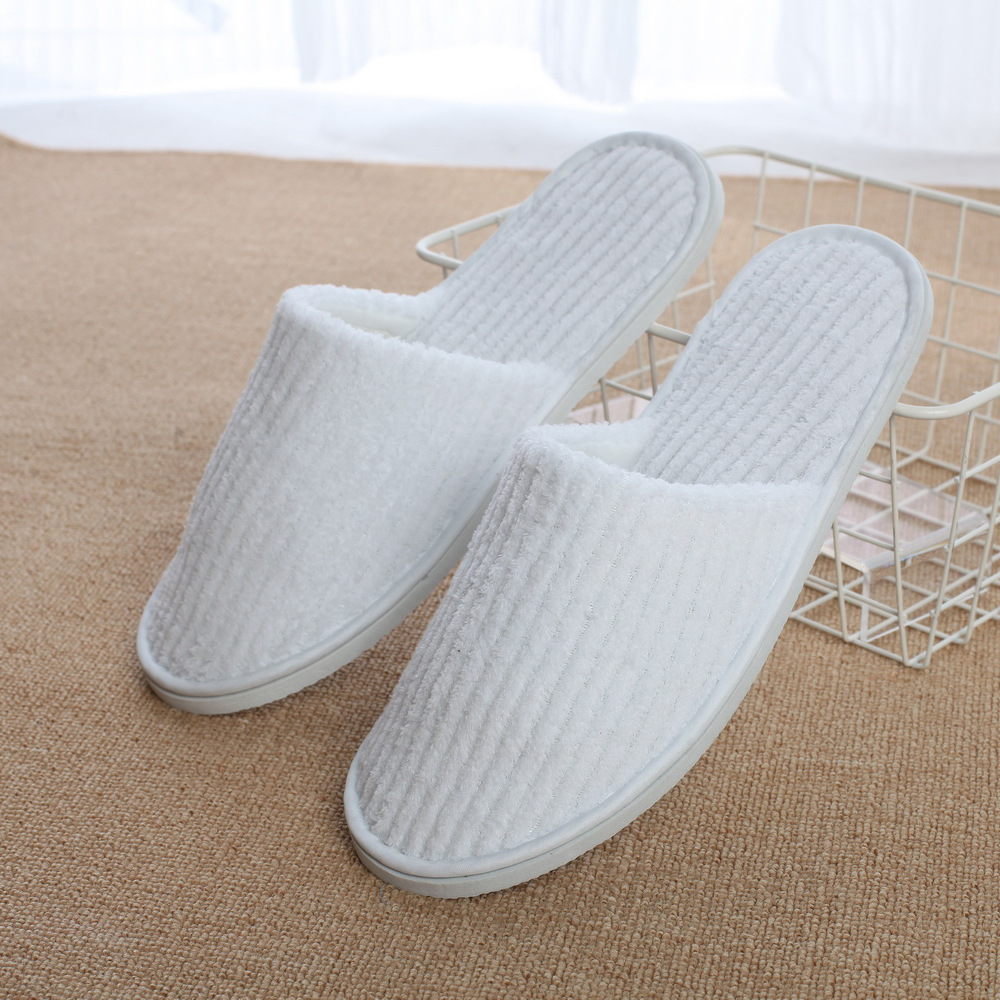 High-end hotel striped slippers